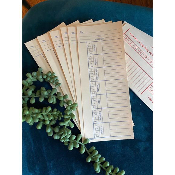 Vintage | Office | Set Of Retro Manila Cardstock Time Cards | Poshmark